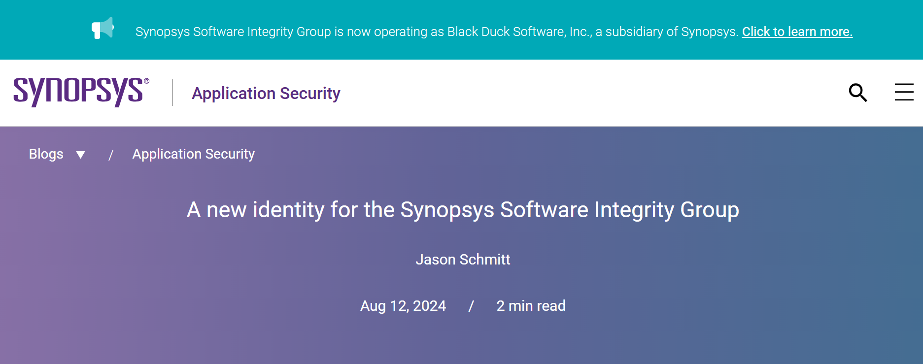 Synopsys Software Integrity Group için yeni bir kimlik - Forcerta